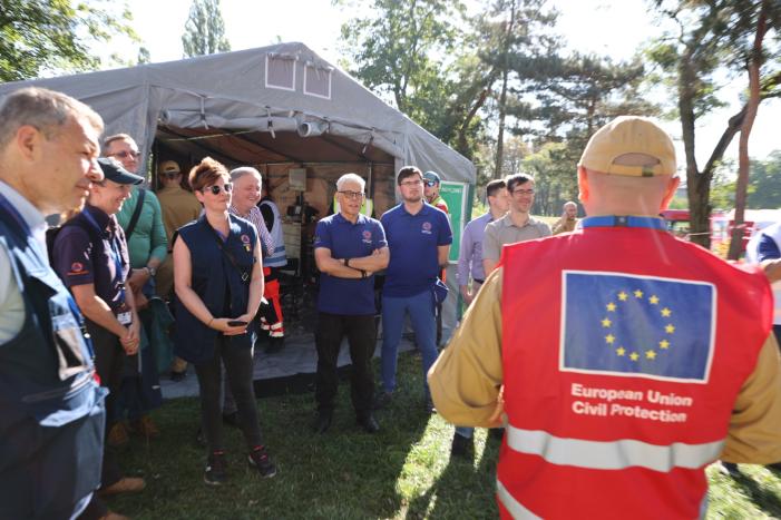 Director-General Maciej Popowski visits the exercise © KG PSP, 2023 ...
