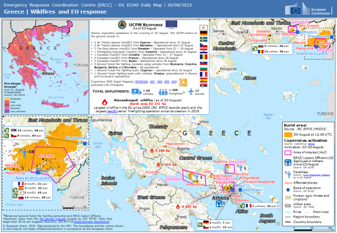Daily Map wildfires 30 August | UCP Knowledge Network